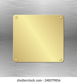 Company Editable Gold Plate Attached Rivets Stock Vector (Royalty Free ...