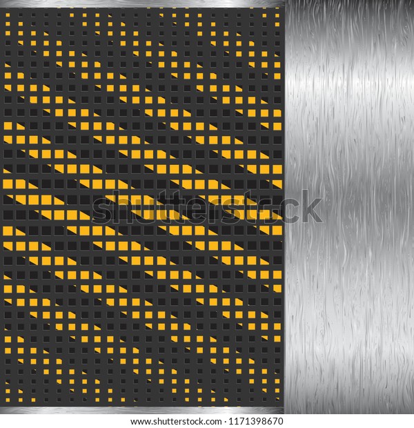 Metallic Background Grate Texture Yellow Black Stock Vector (Royalty ...