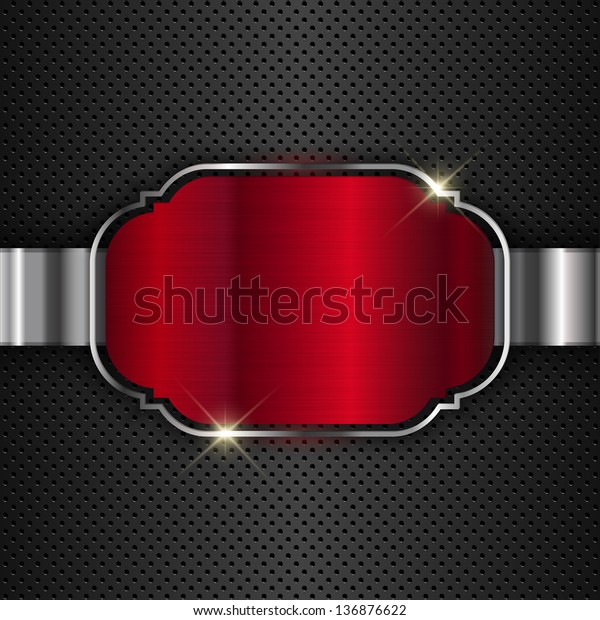 Metallic Background Red Shiny Metal Plate Stock Vector (Royalty Free ...