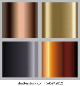 Metallic Backgrounds Collection Metal Gradientsvector Illustration ...