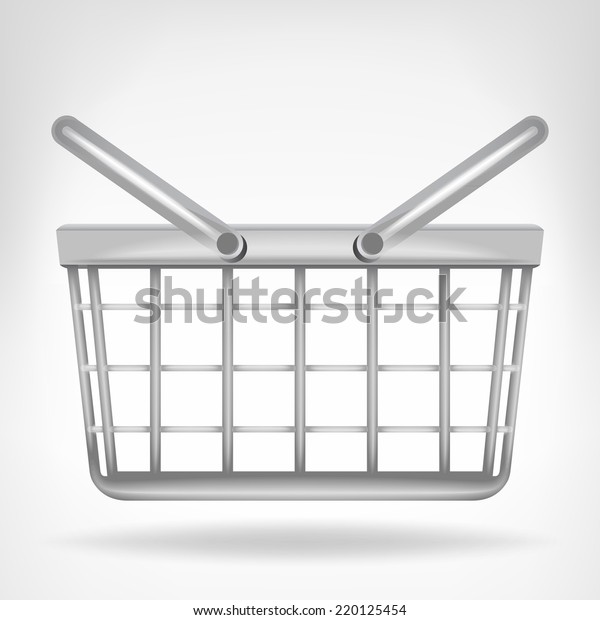 Metallic Basket Side View Isolated On Stock Vector (Royalty Free ...
