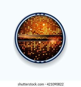 Metallic Border Buttons Sound Wave Disco Stock Vector (Royalty Free ...