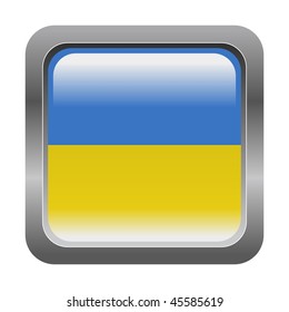 Flag Ukraine Metal Icons Square Shape Stock Vector (Royalty Free ...