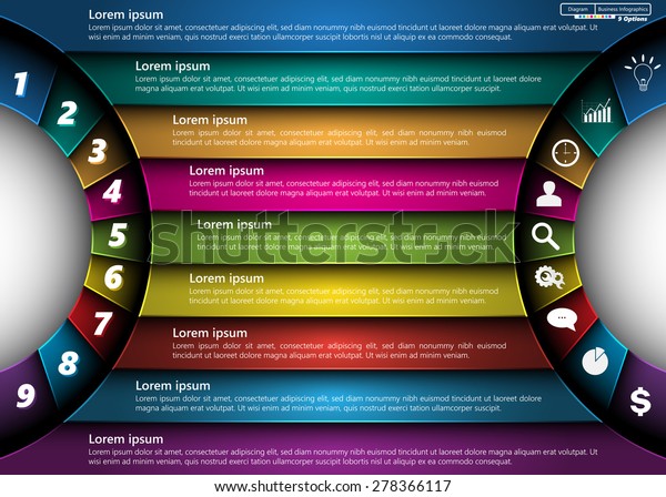 Metallic Diagram Semicircle Design 9 Options Stock Vector (Royalty Free ...