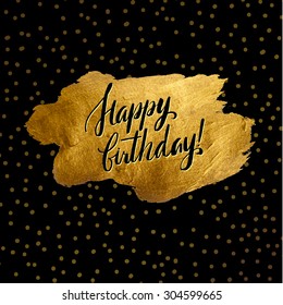 Metallic Foil Shining Calligraphy Happy Birthday Stock Vector (Royalty ...