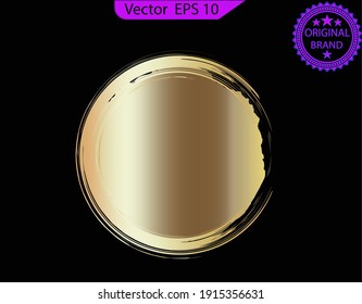 Metallic Gold Circle Shape Label Logo Stock Vector (Royalty Free ...