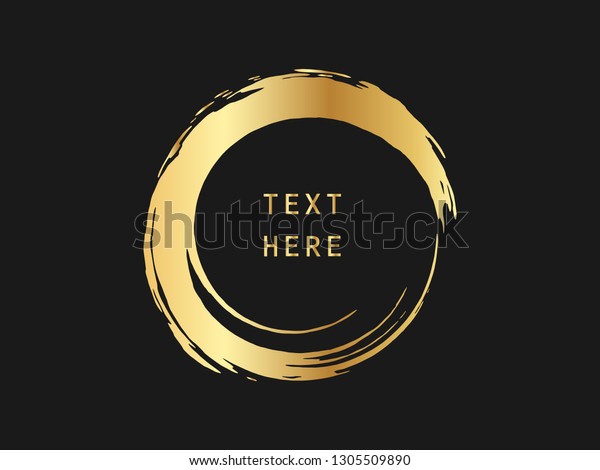 Metallic Gold Circle Shape Label Logo Stock Vector (Royalty Free ...