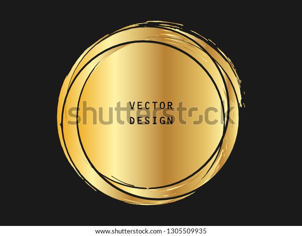 Metallic Gold Circle Shape Label Logo Stock Vector (Royalty Free ...