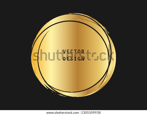 Metallic Gold Circle Shape Label Logo Stock Vector (Royalty Free ...