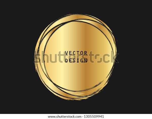 Metallic Gold Circle Shape Label Logo Stock Vector (Royalty Free ...