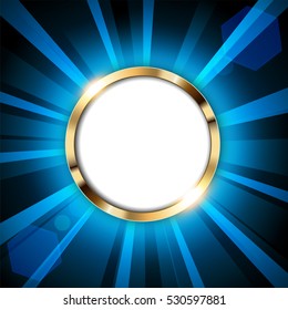 Metallic Gold Ring Text Space Blue Stock Vector (Royalty Free ...