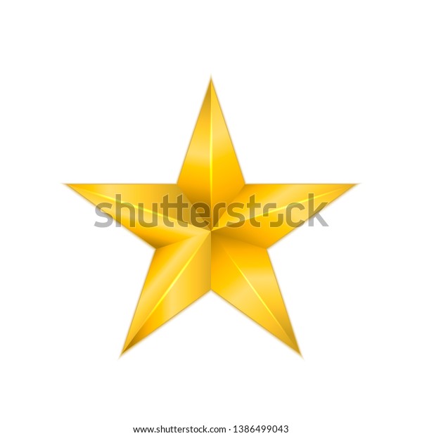 Metallic Gold Star Isolated On White Stock Vector (Royalty Free ...
