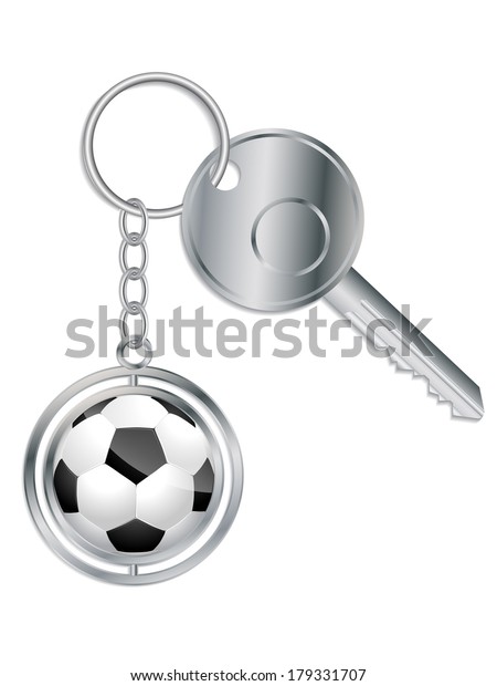Metallic Key Soccer Ball Keyholder On Stock Vector (Royalty Free ...