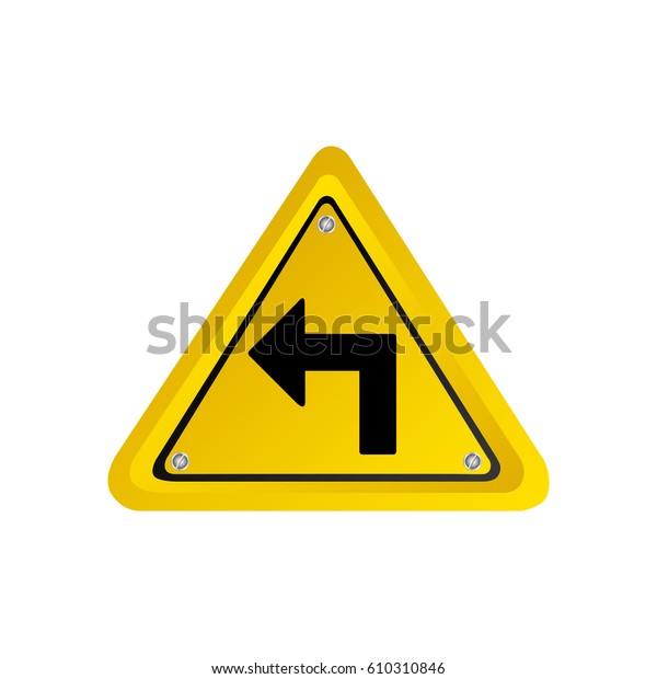 Metallic Realistic Yellow Triangle Frame Turn: เวกเตอร์สต็อก (ปลอดค่า ...
