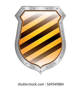 Golden Shield Colorful Diagonal Lines Shape Stock Vector (Royalty Free ...