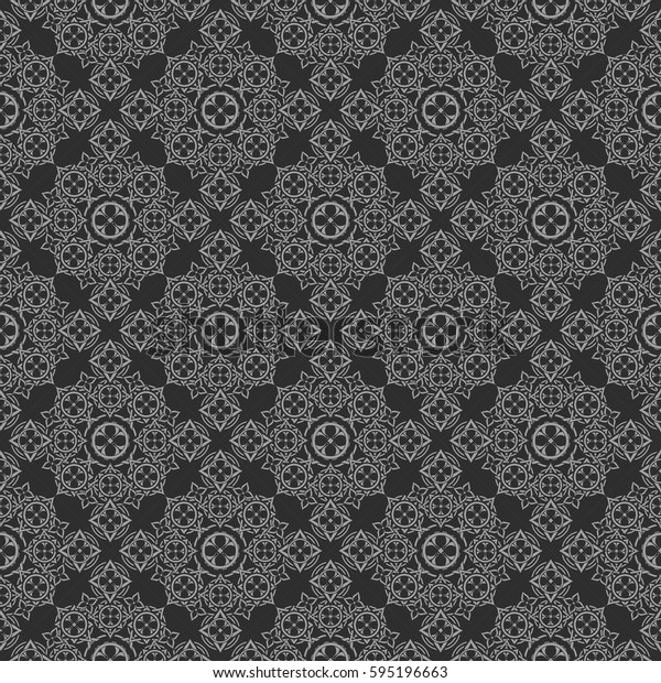 Metallic Silver Pattern On Black Background Stock Vector (Royalty Free ...