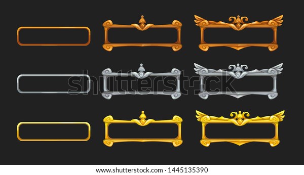 Metallic Title Banners Set Epic Game Stock Vector (Royalty Free ...