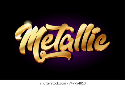 Metallic Word Text Logo Gold Golden Stock Vector (Royalty Free ...