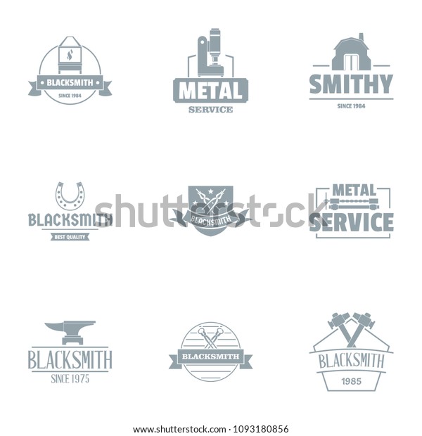 Metalworking Logo Set Simple Set 9 Stock Vector (Royalty Free ...