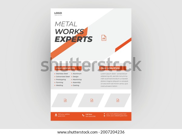 Metalworks Flyer Template Industry Metalworks Flyer Stock Vector ...