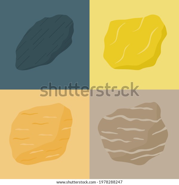 Metamorphic Rock Illustration Set Slate Phyllite Stock Vector (Royalty ...