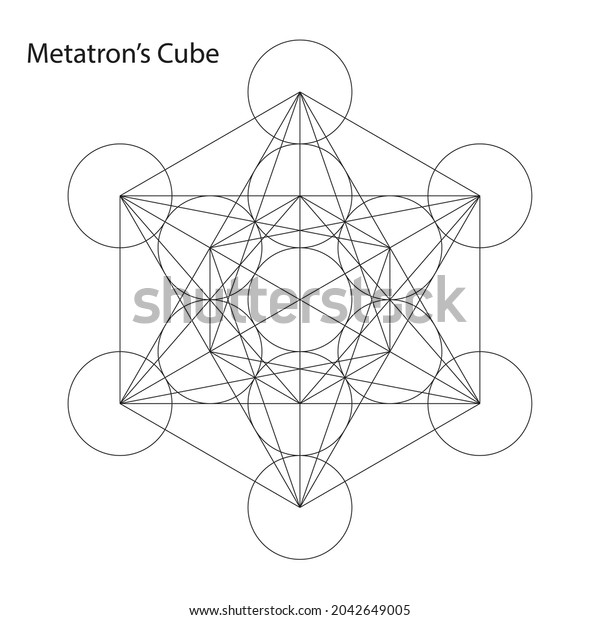 Meta-tron Cube. Metatron's cube. sacred geometry classic symbol. Stock ...