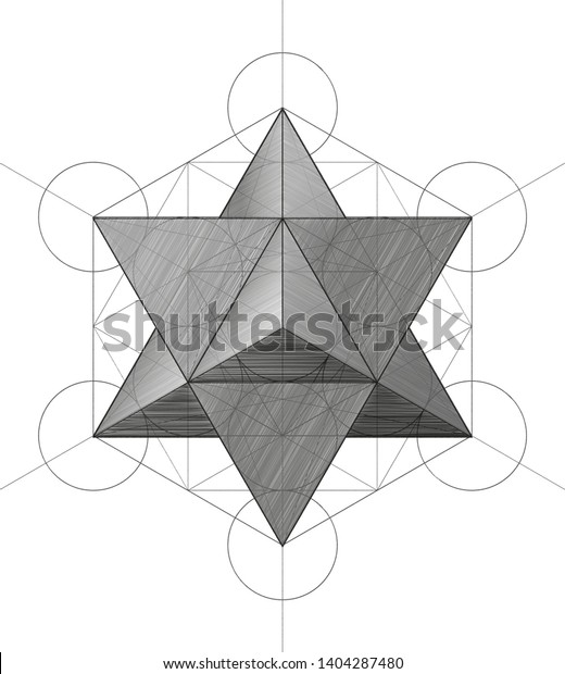 Metatrons Cube Platonic Solids Sacred Geometry Stock Vector (Royalty ...