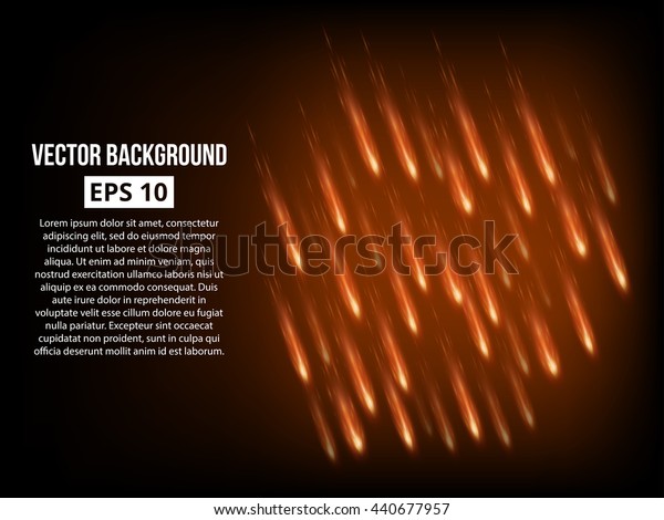 Meteor Shower Background Massive Bombardment Vector Stock Vector ...