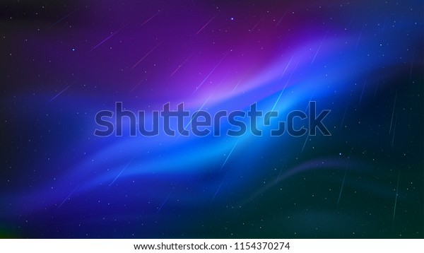 Meteor Shower Night Sky Bright Blue Stock Vector (Royalty Free ...
