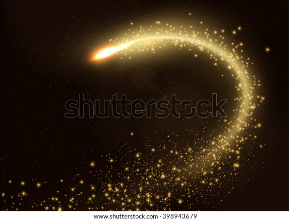 Meteorite Backgroundwith Particle Dust Trail Vector Stock Vector ...