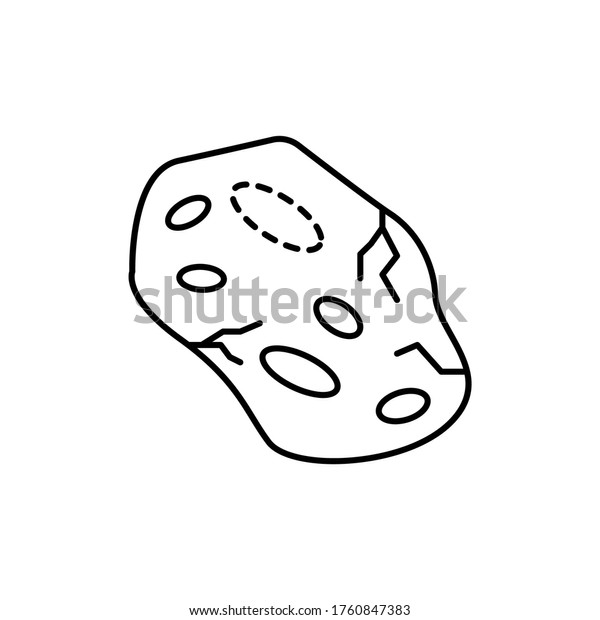 Meteorite Concept Line Icon Simple Element Stock Vector (Royalty Free ...