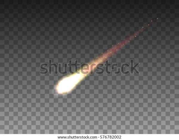 Meteorite Falling Realistic On Isolated Transparent Stock Vector ...