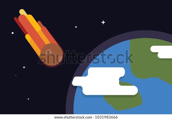 Meteorite Space Hot Earth Stock Vector (Royalty Free) 1031983666 ...