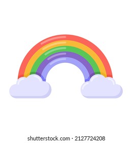 Meteorological Phenomenon Icon Rainbow Flat Style Stock Vector (Royalty ...