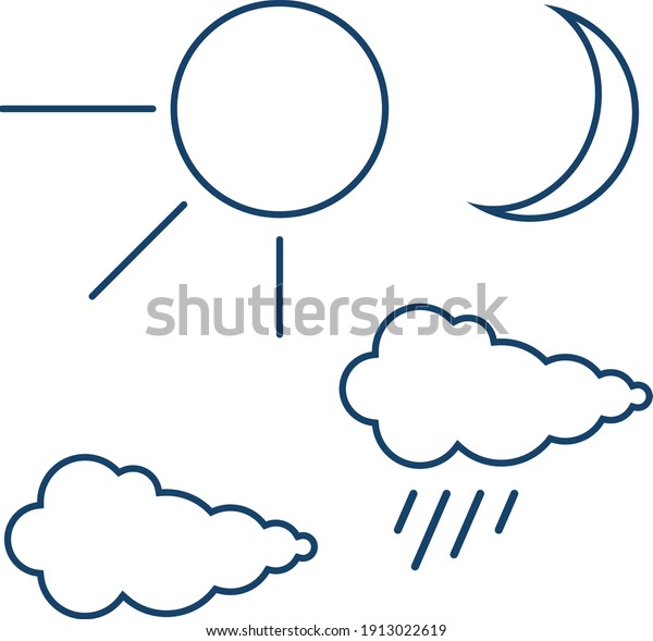 Meteorological Signs Set Meteorological Signs Vector Stock Vector ...