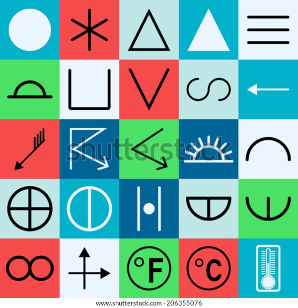 Meteorological Signs Symbols Vector Collection Stock Vector (Royalty ...