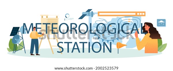 Meteorological Station Typographic Header Weather Forecaster Stock ...