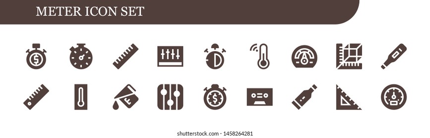 Meter Icon Set 18 Filled Meter: vector de stock (libre de regalías ...