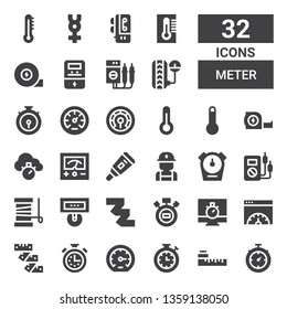 Meter Icon Set Collection 32 Filled Stock Vector (Royalty Free ...