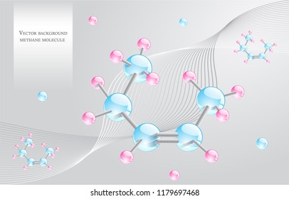 Methane Molecule On Gray Background Stock Vector (Royalty Free ...
