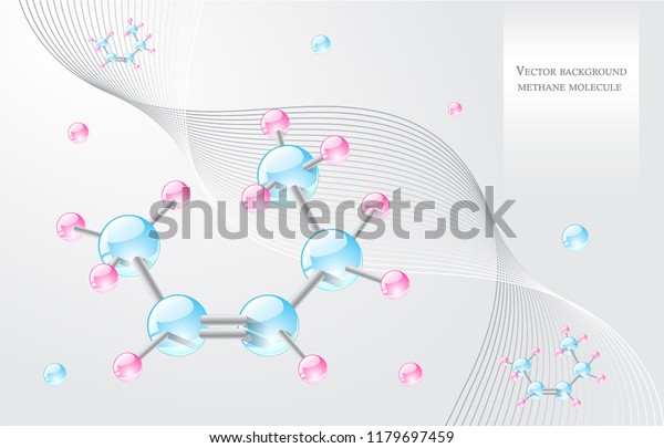 Methane Molecule On Gray Background Stock Vector (Royalty Free ...