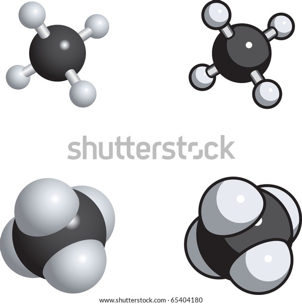 Methane Molecules Greenhouse Gas Stock Vector (Royalty Free) 65404180 ...