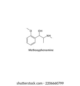 Methoxyphenamine Molecule Flat Skeletal Structure Beta Stock Vector ...