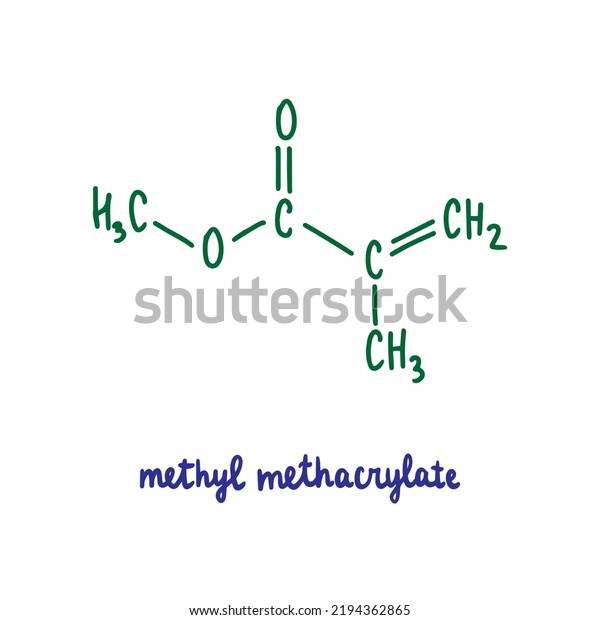 Methylmethacrylate Hand Drawn Vector Formula Chemical: เวกเตอร์สต็อก ...