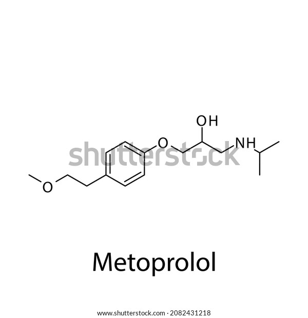 Metoprolol Molecular Structure Flat Skeletal Chemical Stock Vector ...