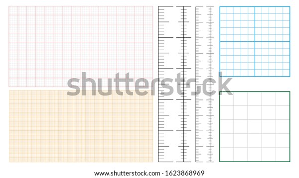 Metric Graph Paper Corner Ruler Set Stock Vector (Royalty Free ...