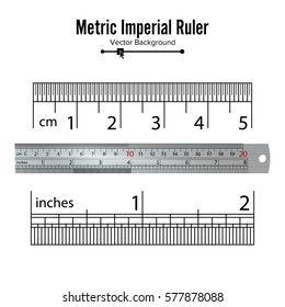 Metric Imperial Rulers Vector Centimeter Inch Stock Vector (Royalty ...