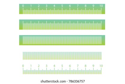 Metric Ruler Vector Set Green Blue Stock Vector (Royalty Free ...