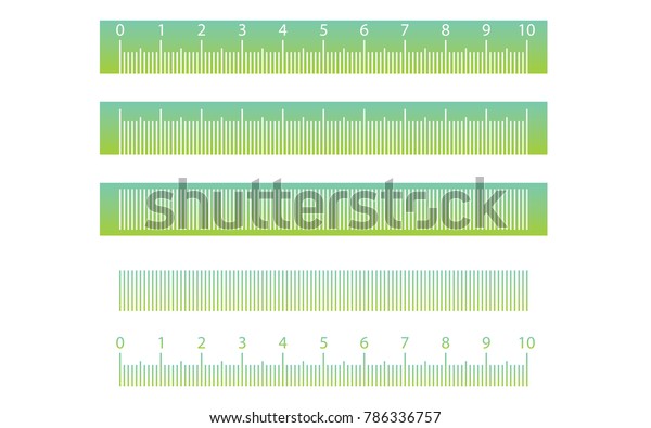 Metric Ruler Vector Set Green Blue Stock Vector (Royalty Free ...
