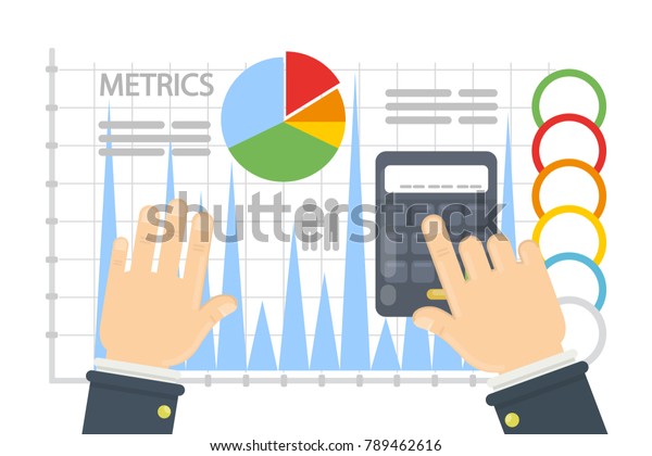 Metrics Concept Illustration Data Chart Calculator: vetor stock (livre ...